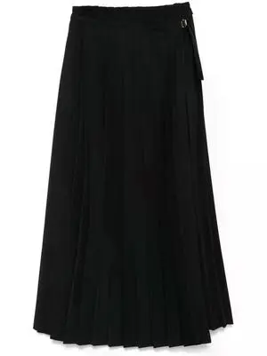 AMI Paris Pleated Maxi Skirt - Black