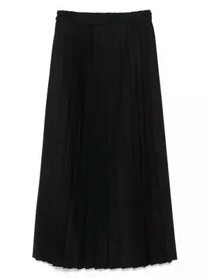 AMI Paris Pleated Maxi Skirt - Black