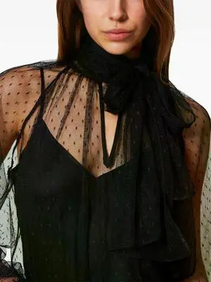 TWINSET Sash-collar Tulle Blouse