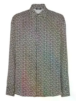 Balmain Monogram-pattern Shirt - Black