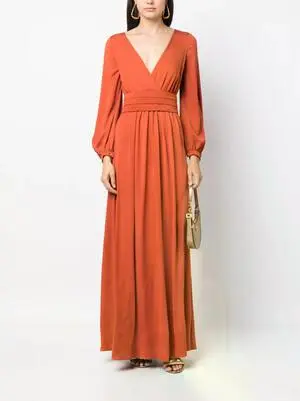 Max Mara Pleated-waist Maxi Dress