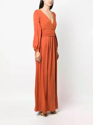 Max Mara Pleated-waist Maxi Dress