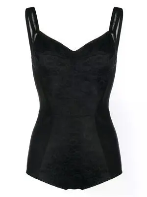 Dolce & Gabbana Floral-lace Corset Bodysuit - Black