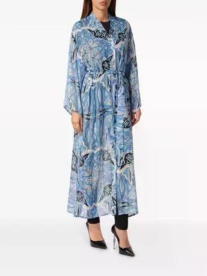 Philipp Plein Graphic Print Silk Kaftan Dress