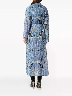 Philipp Plein Graphic Print Silk Kaftan Dress