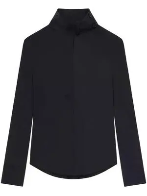 COURREGES High Neck Blouse With Buttoned Cuffs - Black