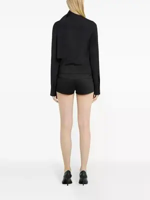 COURREGES High Neck Blouse With Buttoned Cuffs - Black
