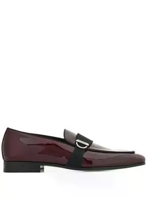 FERRAGAMO Gancini Plaque Patent Loafers