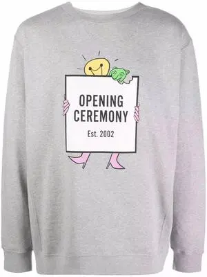 Opening Ceremony Lightbulb Box-logo Print Hoodie - Grey