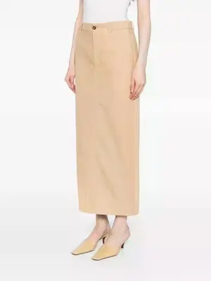 Wardrobe.NYC Drill Column Maxi Skirt - Brown