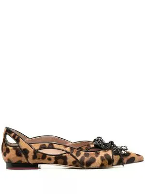 SCAROSSO Bow-detail Pointed-toe Ballerina Shoes