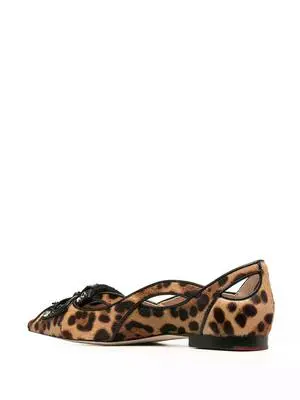 SCAROSSO Bow-detail Pointed-toe Ballerina Shoes