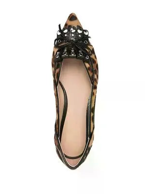 SCAROSSO Bow-detail Pointed-toe Ballerina Shoes