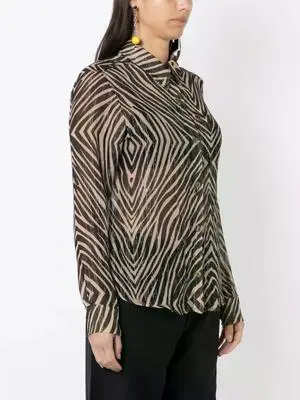 AMIR SLAMA Zebra-print Silk Shirt