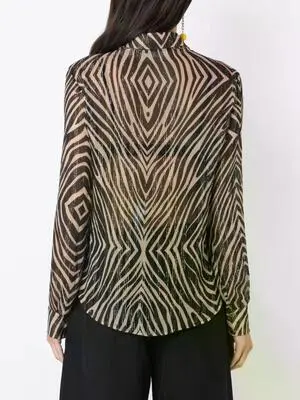 AMIR SLAMA Zebra-print Silk Shirt