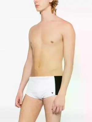 AMIR SLAMA Logo-appliqué Panelled Swim Shorts