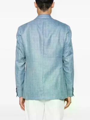 Canali Interwoven Wool-silk-linen Blend Blazer