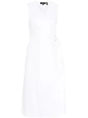 Theory Sleeveless Wrap Midi Dress