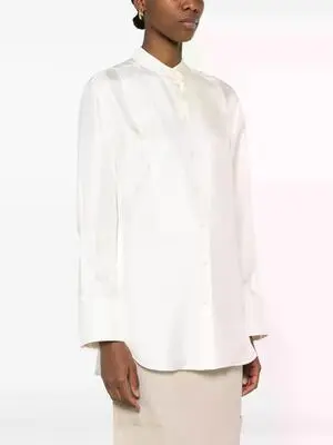 RÓHE Silk Band Collar Shirt