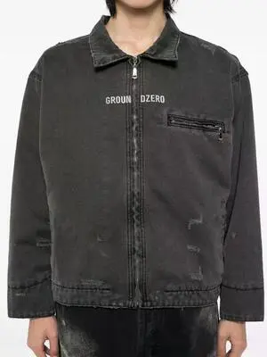 GROUND ZERO Distressed Zip-up Jacket