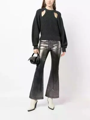 MADISON MAISON Metallic-effect Laminated Jeans