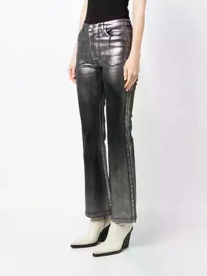 MADISON MAISON Metallic-effect Laminated Jeans