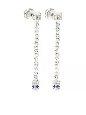 OFFICINA BERNARDI 18kt White Gold Sapphire And Diamond Drop Earrings - Silver