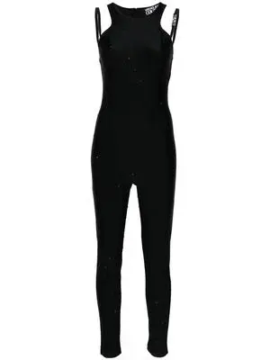 Versace Crystal-embellished Halterneck Jumpsuit - Black