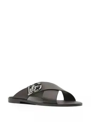 Dolce & Gabbana Dg-logo Leather Sandals