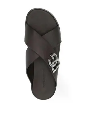 Dolce & Gabbana Dg-logo Leather Sandals