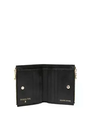 Patrizia Pepe Logo-lettering Leather Wallet - Black
