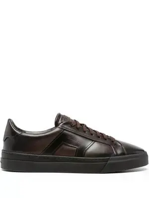 Santoni Logo-debossed Leather Sneakers