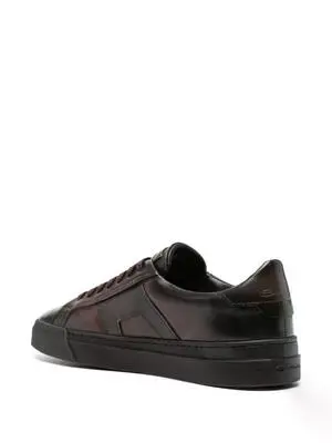 Santoni Logo-debossed Leather Sneakers