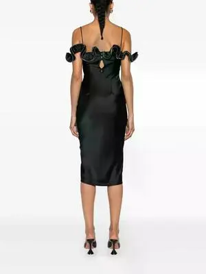 Coperni Zipped-ruffles Satin Dress