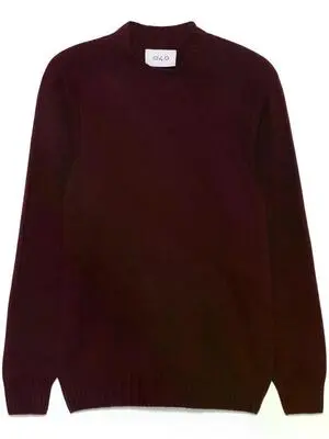 D4.0 Virgin Wool Mock Neck Sweater - Red