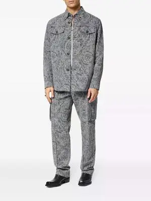 Versace Barocco Jacquard Gabardine Overshirt - Grey