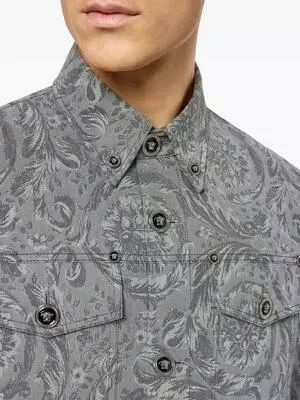 Versace Barocco Jacquard Gabardine Overshirt - Grey