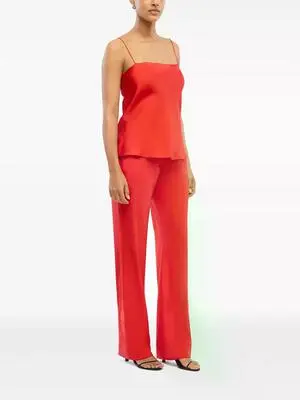 Another Tomorrow Spaghetti Strap Silk Top - Red