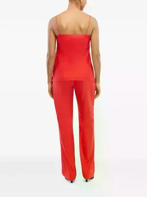 Another Tomorrow Spaghetti Strap Silk Top - Red
