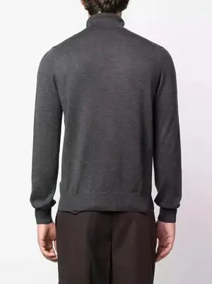 FAY Roll-neck Wool Jumper - Grey