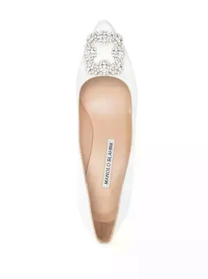 Manolo Blahnik 70mm Hangisi Crystal-buckle Pumps