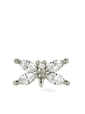 LARK & BERRY 14kt White Gold Butterfly Diamond Stud Earring - Silver