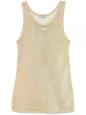 Prada Open-knit Tank Top - Neutrals