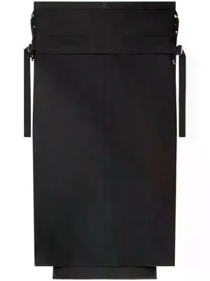 COURREGES Panelled Virgin Wool Midi Skirt - Black
