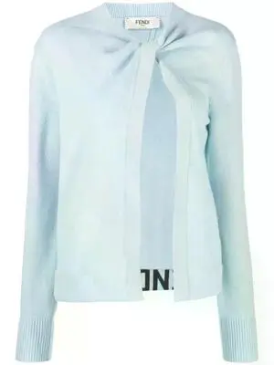 Fendi Twist-detail Open-front Cardigan