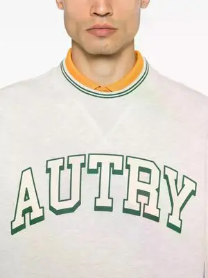 AUTRY Logo-print Cotton Blend Sweatshirt - Grey
