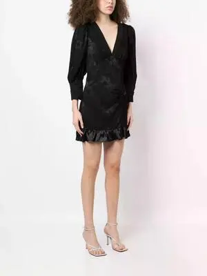 LoveShackFancy V-neck Ruffled-hem Dress