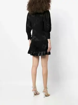 LoveShackFancy V-neck Ruffled-hem Dress