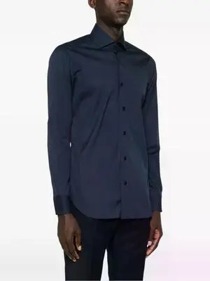 BARBA NAPOLI Spread-collar Shirt - Blue