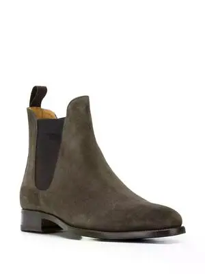 SCAROSSO Leather Chelsea Boots - Green